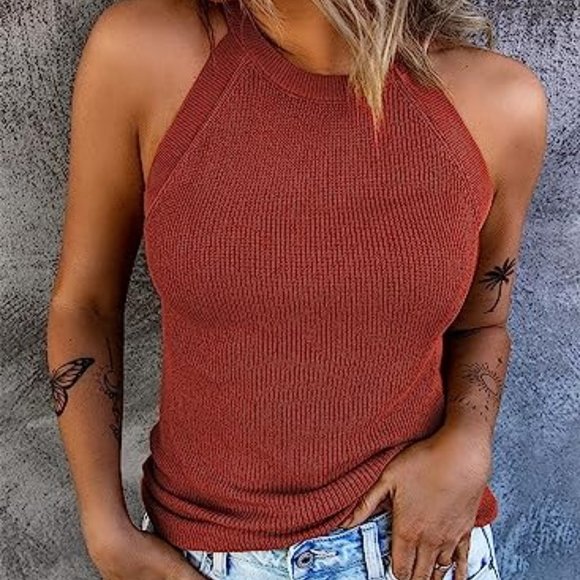 Tops | Womens Tank Summer Ribbed Knit Top | Poshmark